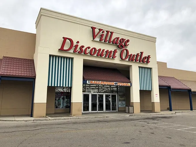 The unassuming exterior of Village Discount hides a cavernous wonderland within. Like Dr. Who's TARDIS, it's much bigger on the inside!