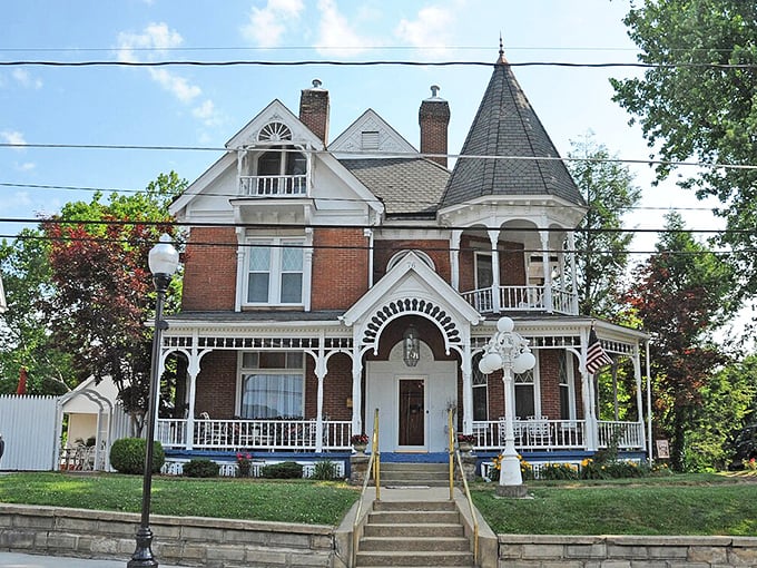 Victorian architecture that makes you wonder if your house missed a few style memos. This beauty has more gingerbread trim than most bakeries.