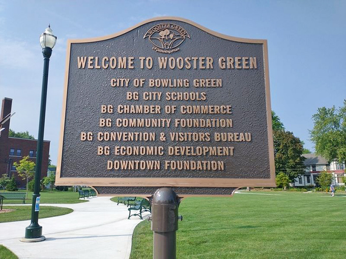 This isn't just a sign – it's a promise. Wooster Green embodies that rare small-town commitment to both preserving the past and embracing what's next.