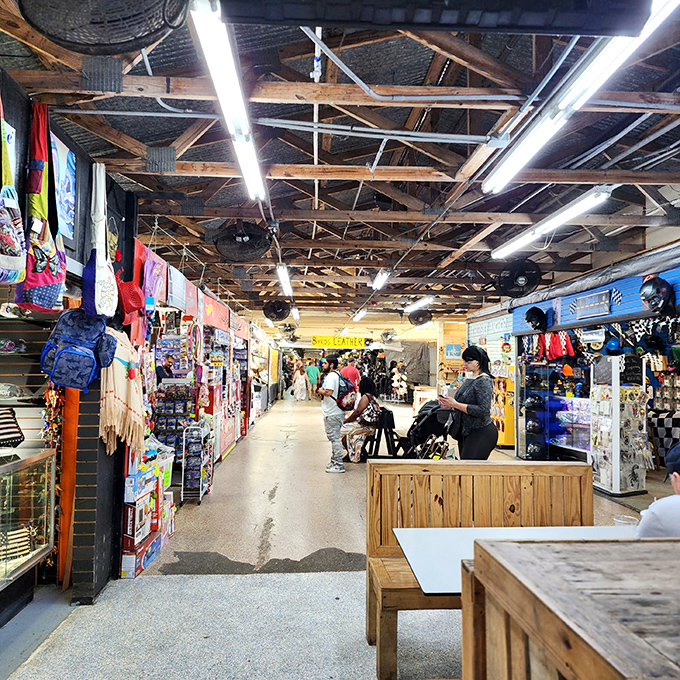 Indoor aisles stretch toward retail infinity. The Narnia of knick-knacks where one wrong turn might lead to an accidental collection of ceramic dolphins.