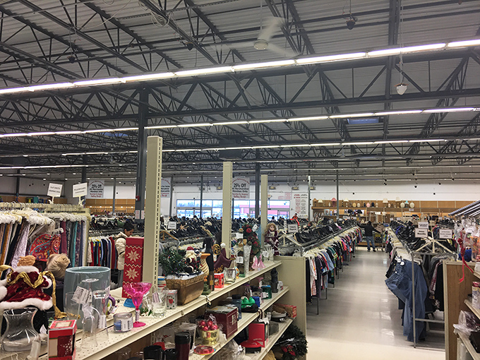 The thrifter's equivalent of Willy Wonka's factory – aisles that seem to stretch into infinity, each one promising unexpected delights.