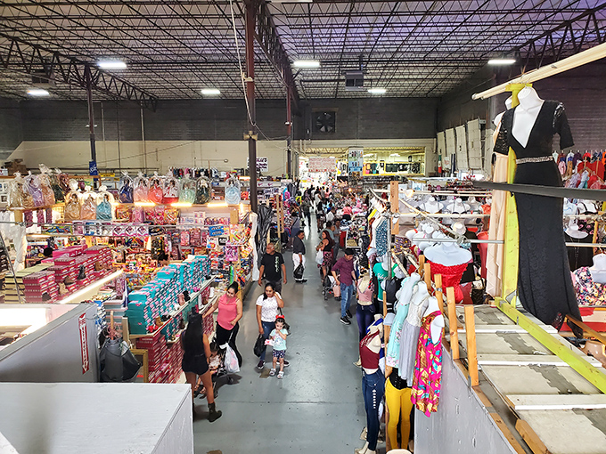 A bustling indoor bazaar where one person's castoffs become another's prized possessions. The thrill of the hunt is palpable in every aisle.