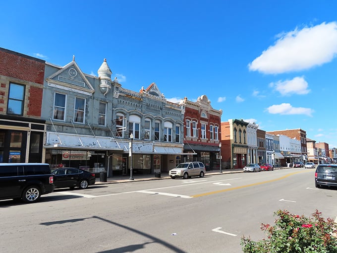 These aren't just buildings—they're time capsules with storefronts. Delphos's main thoroughfare showcases the architectural diversity that makes small-town America so visually delicious.