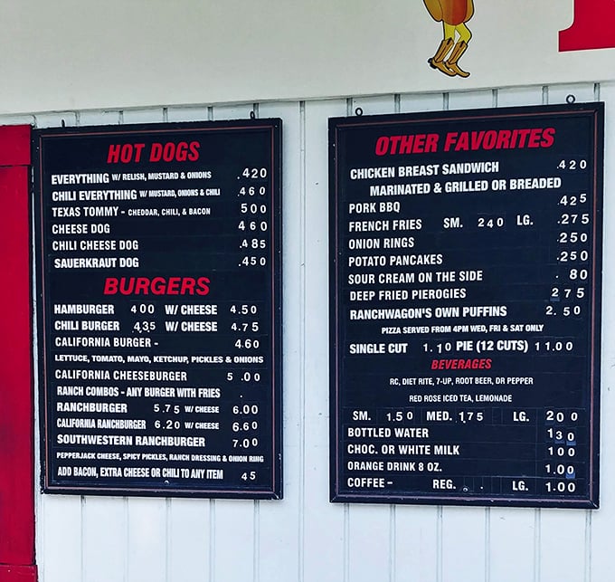 This menu board isn't just a list – it's a roadmap to happiness. The Texas Tommy beckons like an old friend.