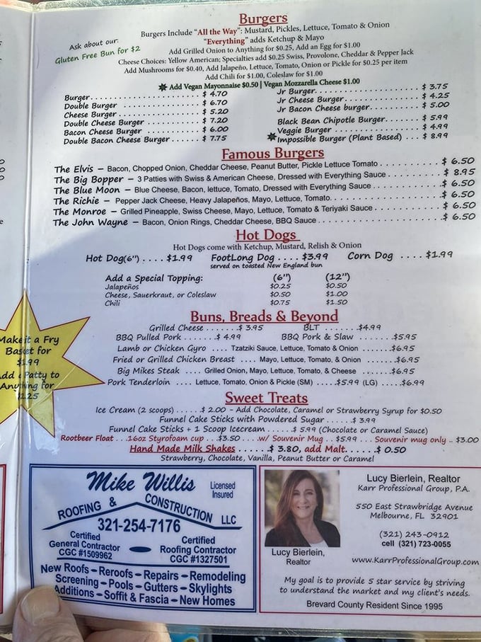A menu where burgers are named after cultural icons. "The Elvis" with peanut butter might sound suspicious, but it's TCB—Taking Care of Business.