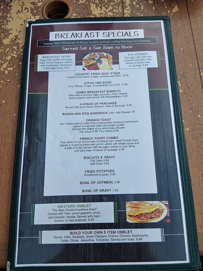 The breakfast menu reads like a love letter to morning indulgence. That "Breakfast Tater" is calling my name louder than my alarm clock ever could.