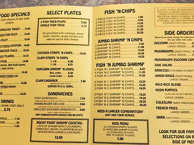 This menu isn't just a list—it's a maritime treasure map where X marks the spot for your next seafood obsession.