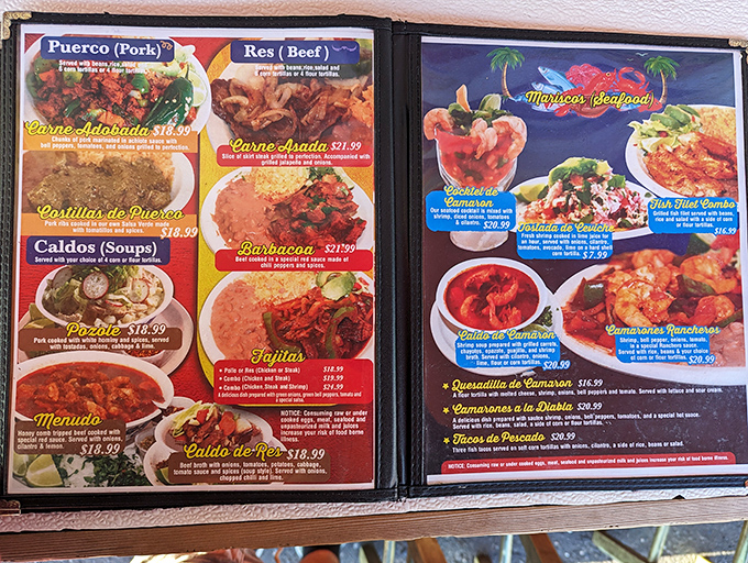 This menu isn't just a list of dishes—it's a treasure map to culinary bliss. The photos alone might trigger spontaneous drooling.