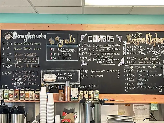 The chalkboard menu – a roadmap to bliss. Each handwritten category represents a different path to the same destination: pure satisfaction.