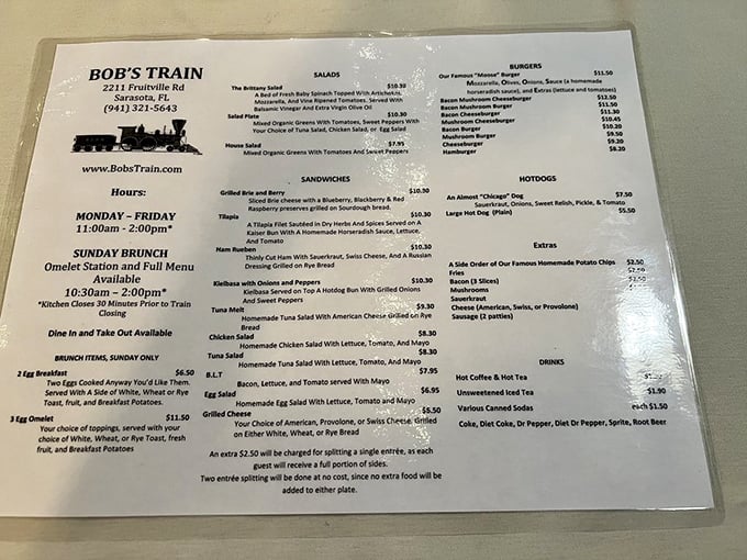 This isn't just a menu—it's a ticket to breakfast bliss, sandwich satisfaction, and burger paradise, all served with a side of nostalgia.