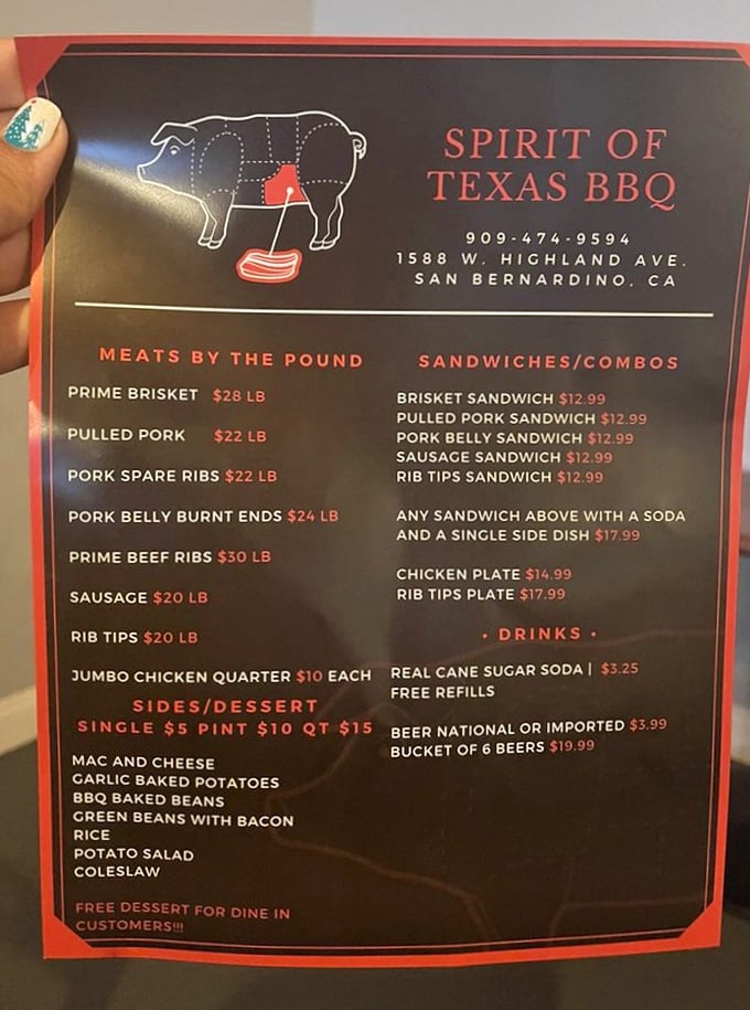 This menu isn't just a list—it's a roadmap to happiness. Each item represents hours of smoking dedication and a potential nap in your immediate future.
