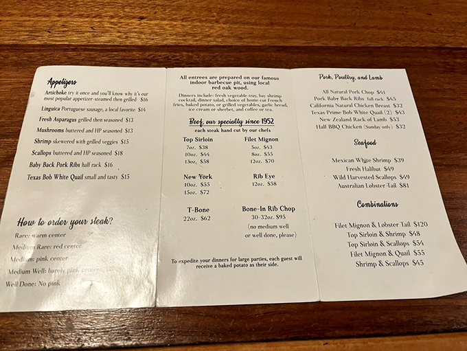This isn't just a menu – it's a roadmap to some of the finest beef you'll ever taste. 