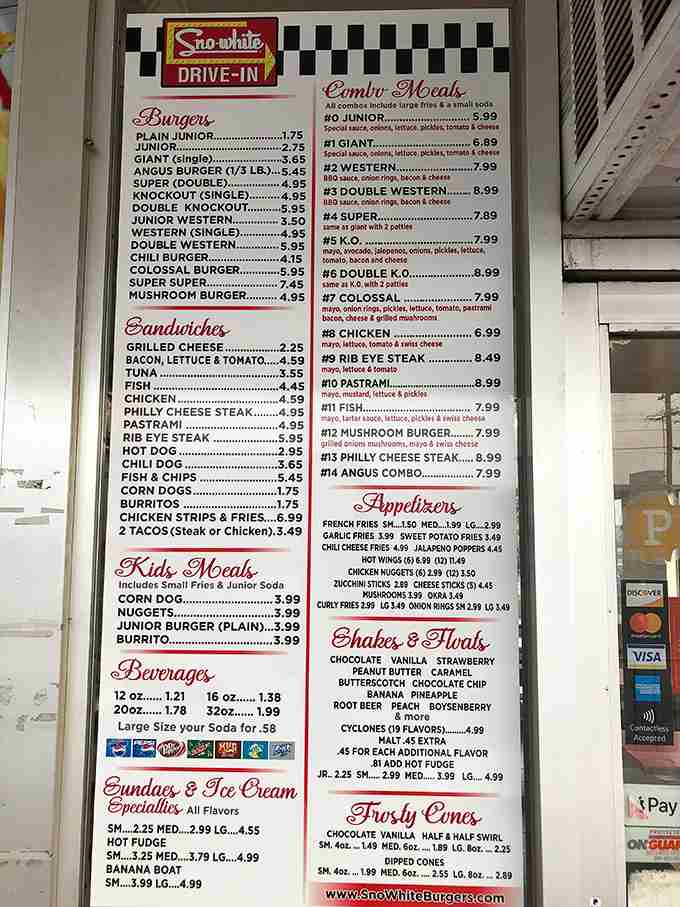 A menu board that doesn't require a dictionary or a loan officer—just an appetite and a few dollars.