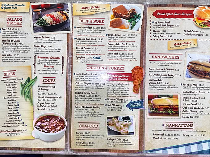 This menu isn't just a list of options—it's a roadmap to comfort food nirvana. Choose your own adventure!