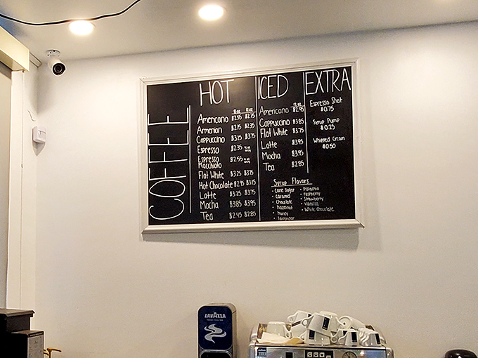 Coffee simplicity at its finest—no 17-syllable drink names here, just straightforward caffeinated goodness to fuel your pastry adventures.