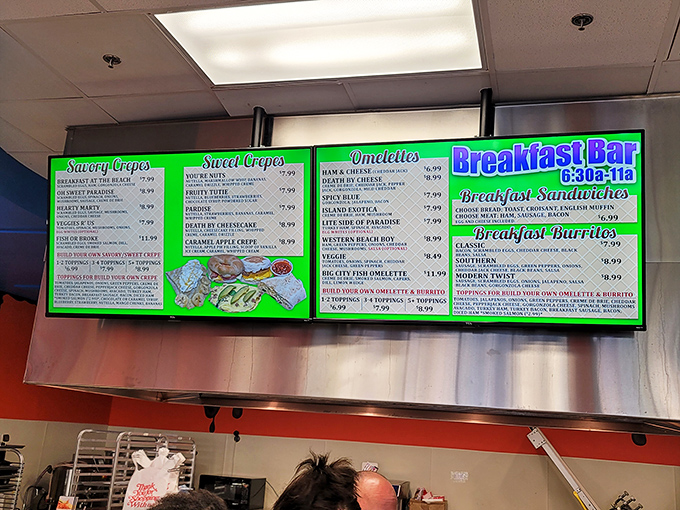 Breakfast options prove Kayden's understands that sometimes adults need candy before noon too—they just call it breakfast.