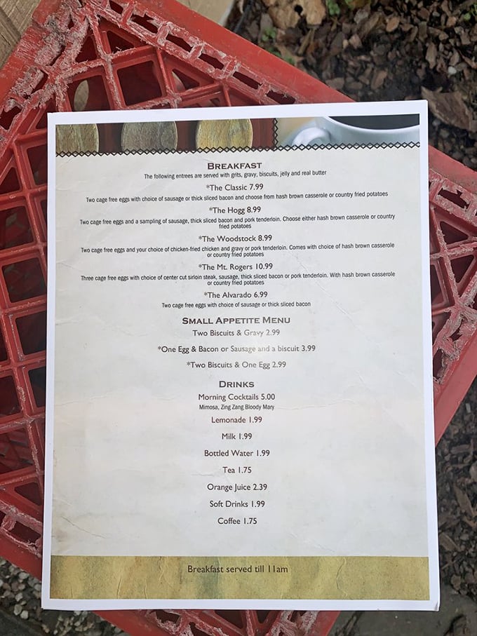 A menu that doesn't need fancy fonts or flowery descriptions – just honest breakfast offerings that make decision-making deliciously difficult.