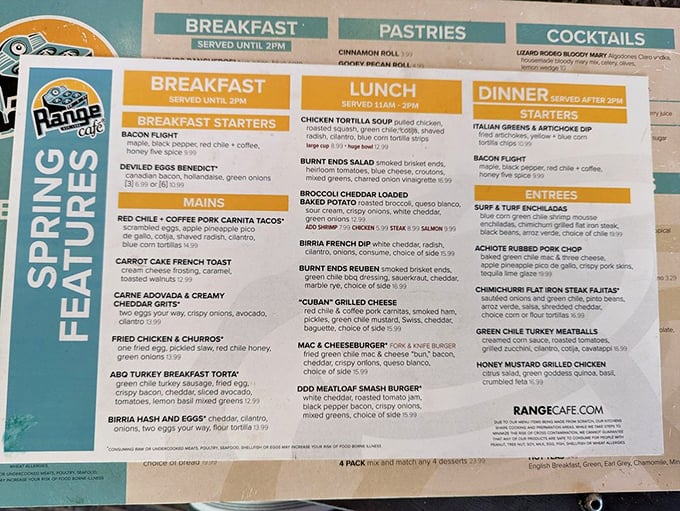 The menu reads like a love letter to New Mexican comfort food—each description a tantalizing preview of the culinary journey ahead.