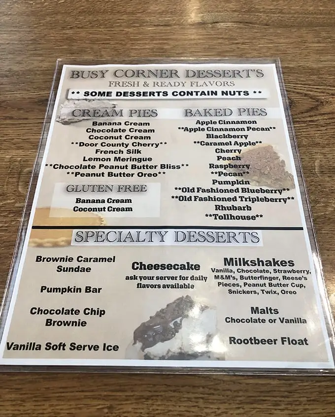 The dessert menu reads like a love letter to American pie traditions. Choosing just one is like picking a favorite Beatles song.