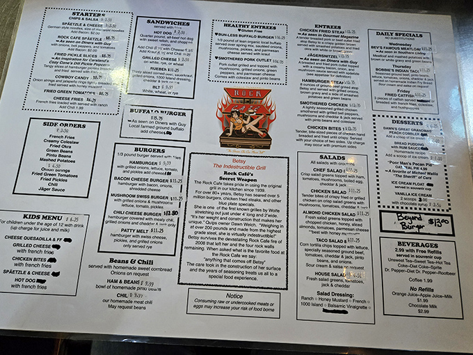 This menu isn't just a list of food—it's a roadmap to comfort food nirvana, with the legendary meatloaf clearly marked as the destination.