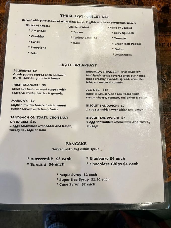 A menu that reads like a love letter to breakfast classics. Each option promises a different path to morning happiness. 