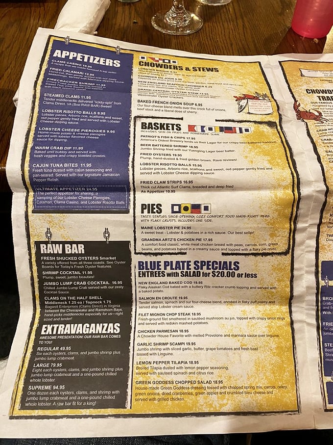 Reading this menu is like planning a vacation to coastal Maine—your only problem is deciding which delicious harbor to dock in first.