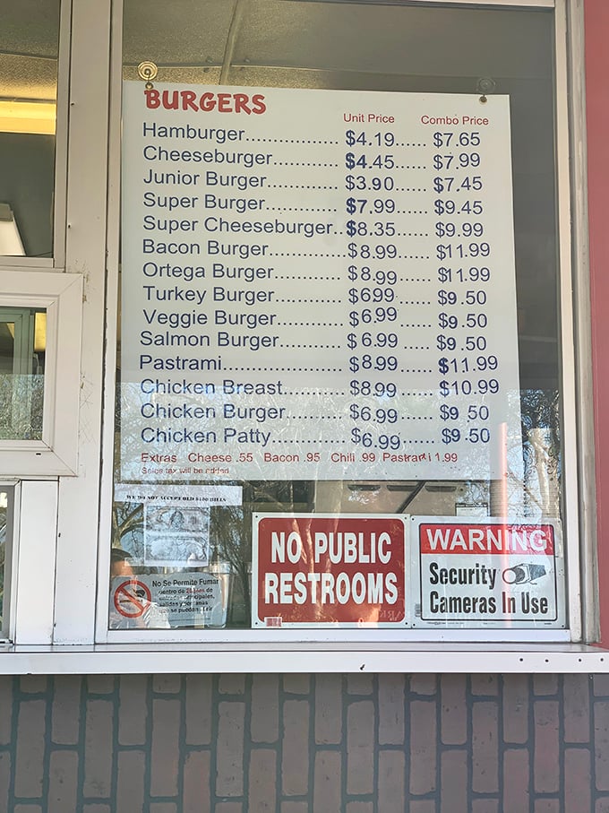 A menu board that cuts through the noise of modern dining—straightforward options that promise satisfaction without pretension. 