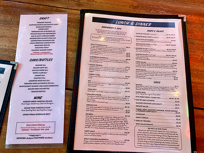 This menu isn't trying to impress food critics—it's aiming straight for your comfort zone with honest descriptions and zero culinary buzzwords.