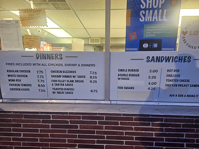 A menu board that gets straight to the point—no foams, no reductions, just honest food that makes your mouth water.