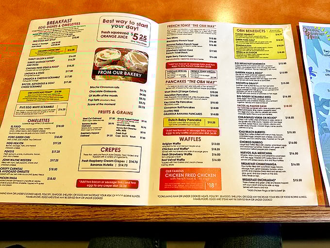 This menu isn't just a list of options—it's a roadmap to breakfast nirvana, with each section promising a different path to morning bliss.