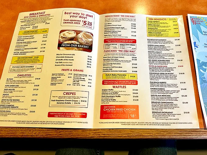 This menu isn't just a list of options—it's a roadmap to breakfast nirvana, with each section promising a different path to morning bliss.
