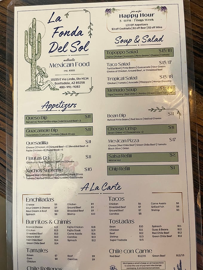 A menu that reads like a love letter to Mexican cuisine, with everything from street-style tacos to hearty enchiladas that'll make your taste buds dance.