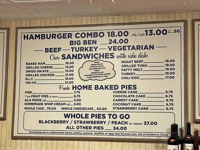 This menu board is like reading a love letter to American classics—no fusion confusion, just straightforward deliciousness that your grandparents would recognize.