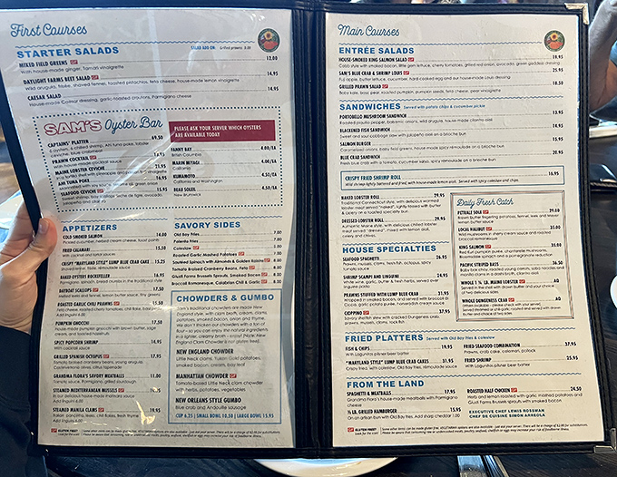 Reading this menu is like getting a love letter from the sea—each dish promising a different kind of maritime romance.