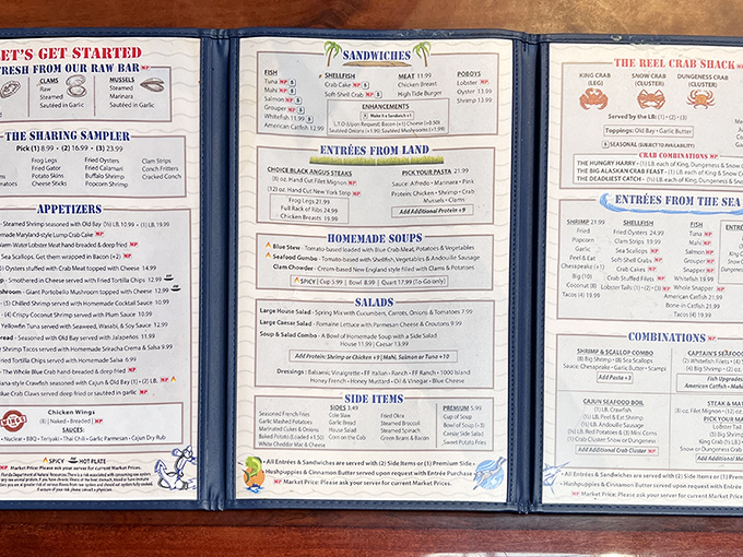 This menu isn't just a list of offerings—it's a maritime treasure map leading directly to your next favorite seafood dish.