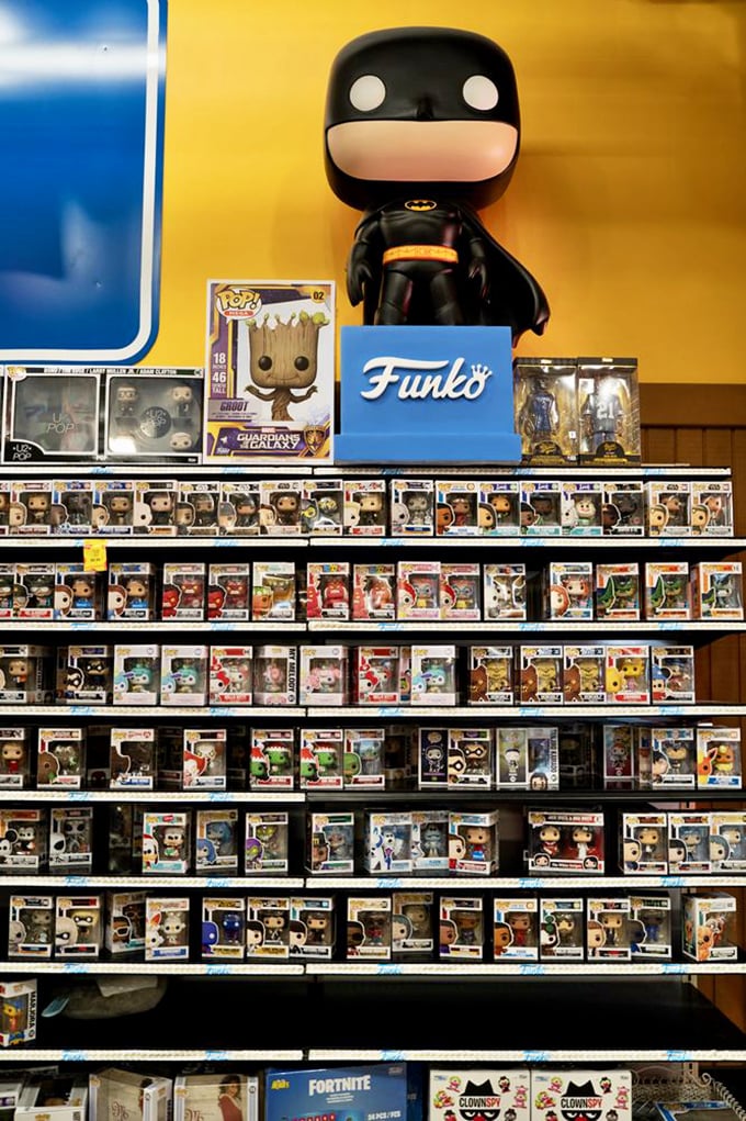 Holy Batman, collectibles! Jungle Jim's doesn't just feed your stomach—it satisfies pop culture cravings with walls of Funko figures that would make any collector swoon.