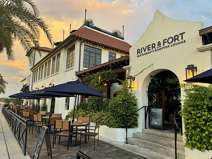 River & Fort Restaurant offers waterfront dining where Spanish-inspired architecture meets Florida's freshest seafood—history with a delicious view.