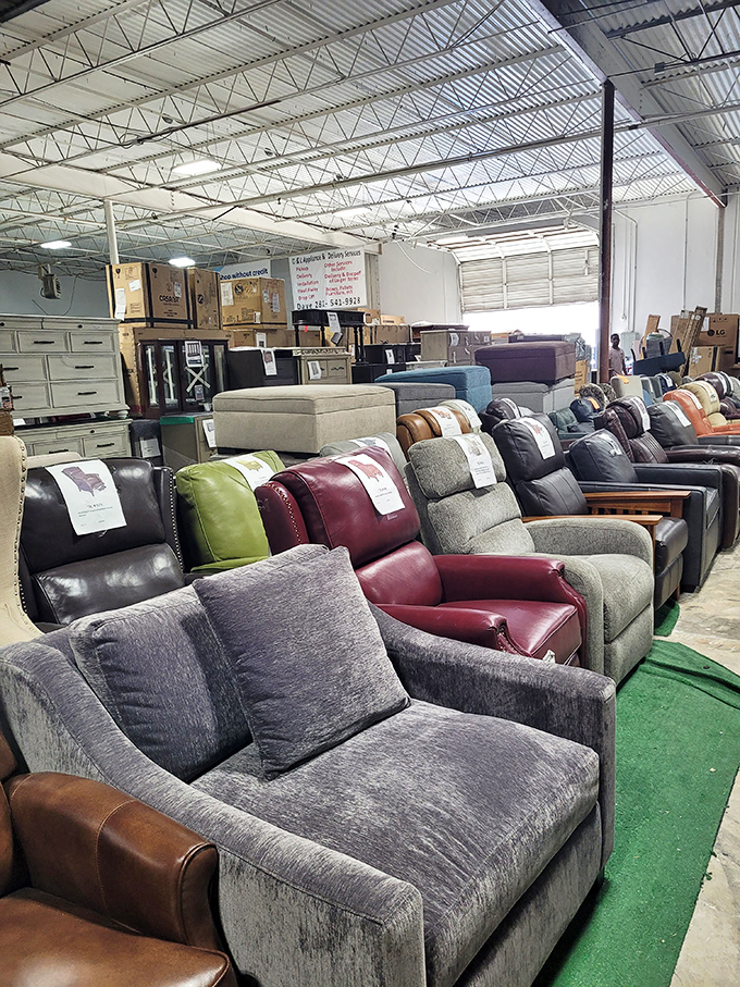Sofa, so good! This colorful array of comfy seating options proves one thing: secondhand doesn't mean second-best.