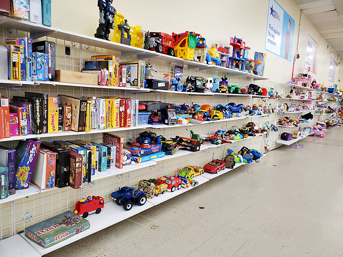 A toy collector's dream come true! Vintage board games and colorful playthings await new homes and fresh adventures.