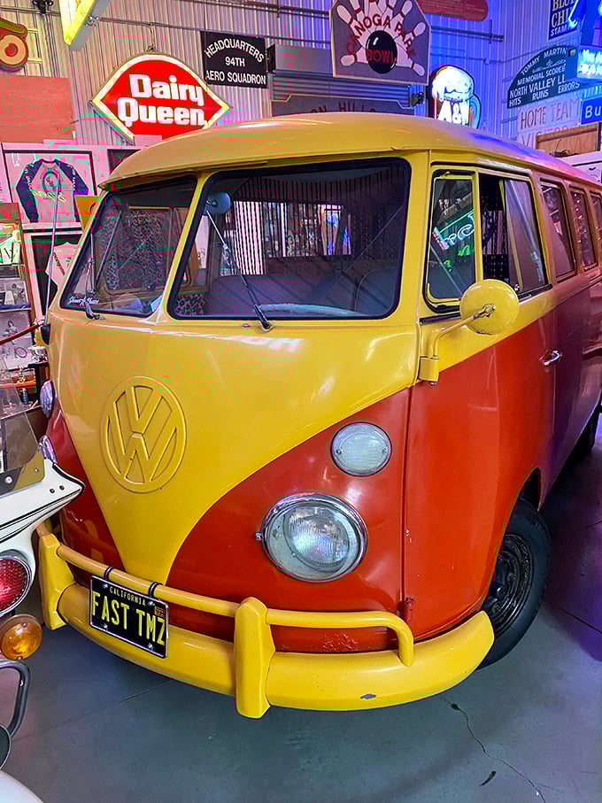This groovy Volkswagen bus practically screams "road trip" and makes you want to grow your hair out. 