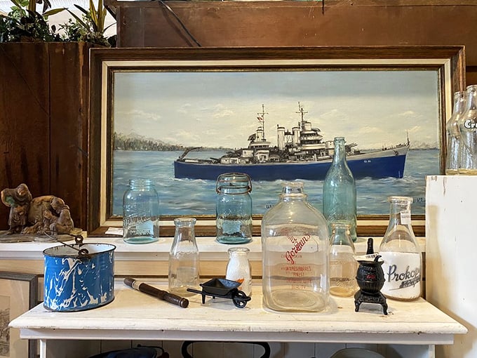 Not just empty vessels – these vintage bottles and maritime art carry the whispers of conversations and celebrations from generations past.
