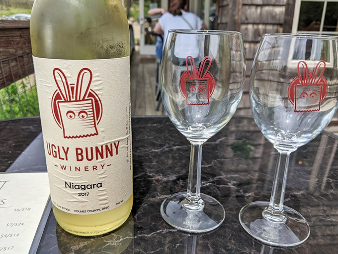 That robot-rabbit logo isn't lying—there's nothing ugly about these elegant Niagara pours that capture Ohio's terroir in every sip.