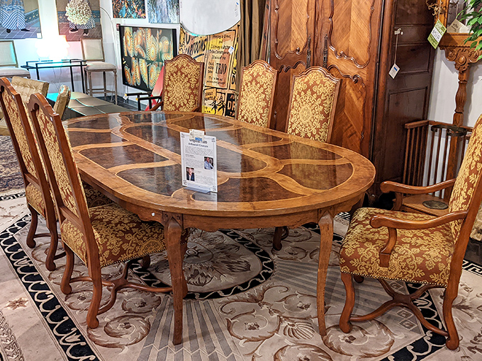 This isn't just a dining table—it's a storytelling device where future Thanksgiving arguments and birthday celebrations are just waiting to happen.
