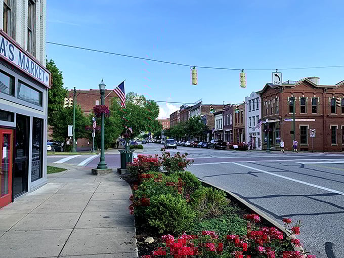 Flower beds and American flags – Marietta's main street doesn't just look pretty, it practically winks at you with small-town charm.