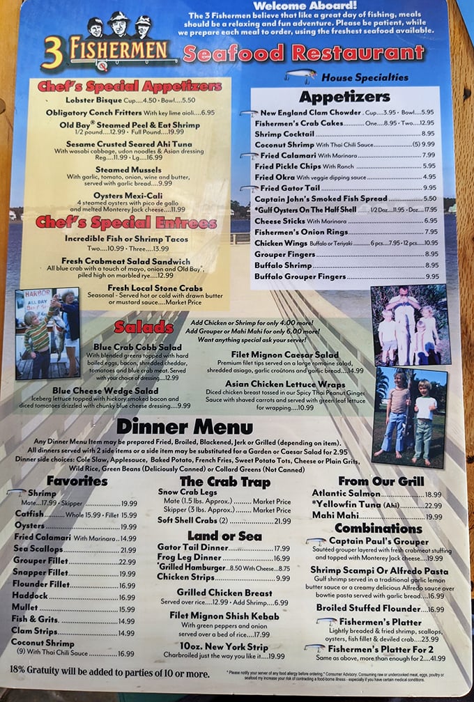 A menu that doesn't need fancy fonts or pretentious descriptions—just honest seafood offerings that make decision-making deliciously difficul
