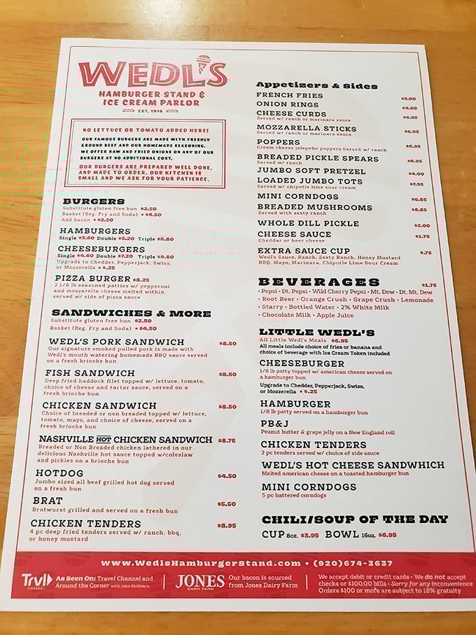 The menu reads like a love letter to classic American roadside fare—simple, straightforward, and promising butter-kissed delights.