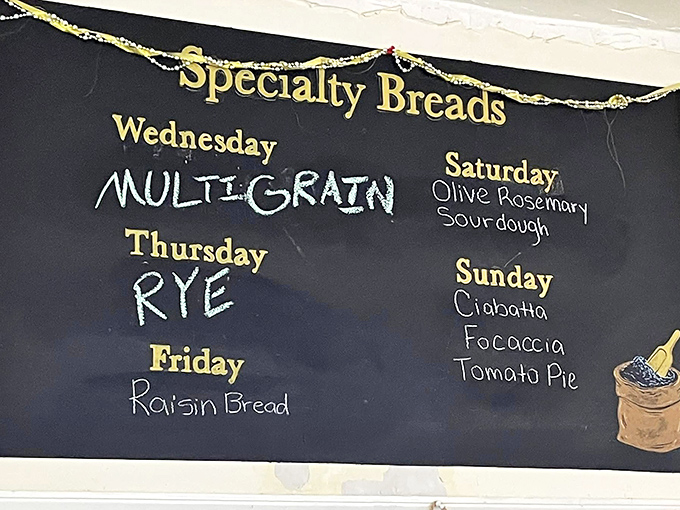 This chalkboard menu isn't just information—it's a weekly schedule for your taste buds. Circle Sunday in your calendar. Trust me.