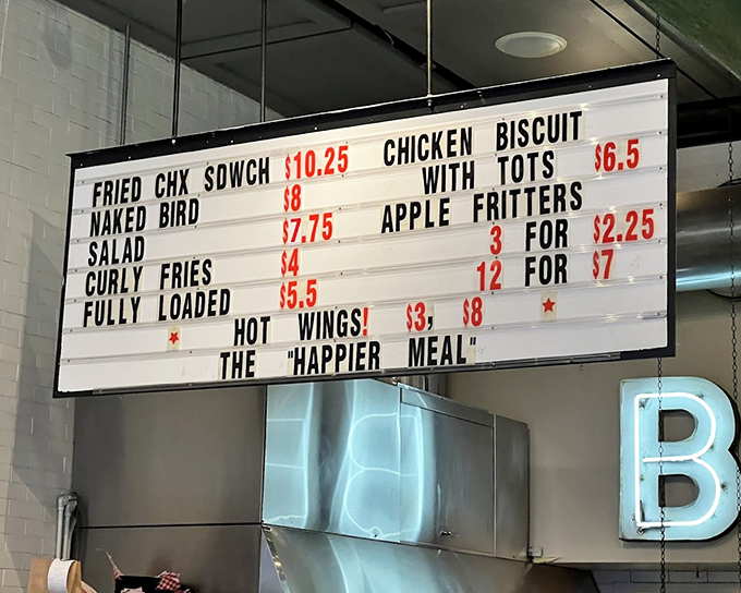 A menu board that tells you everything you need to know: life's complicated enough, but chicken decisions shouldn't be.