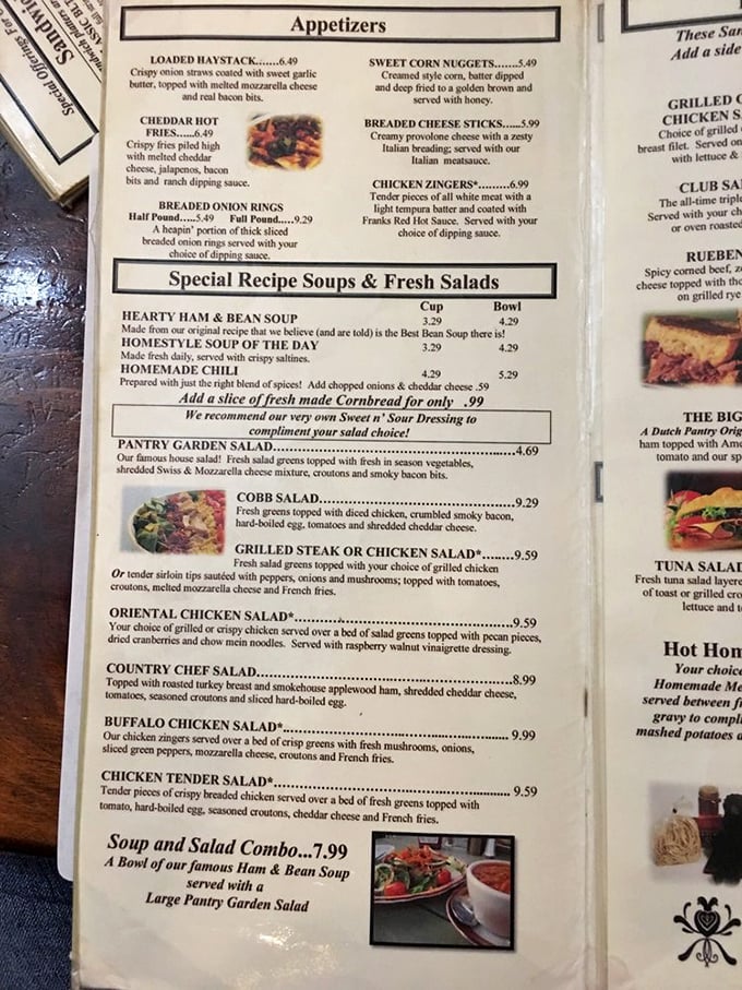 A menu that reads like a love letter to comfort food. No molecular gastronomy here—just dishes your grandmother would approve of.