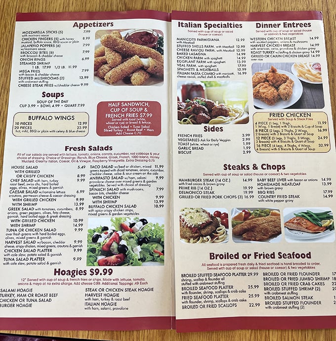 A menu that doesn't need fancy fonts or pretentious descriptions—just honest food at prices that won't make your wallet weep.